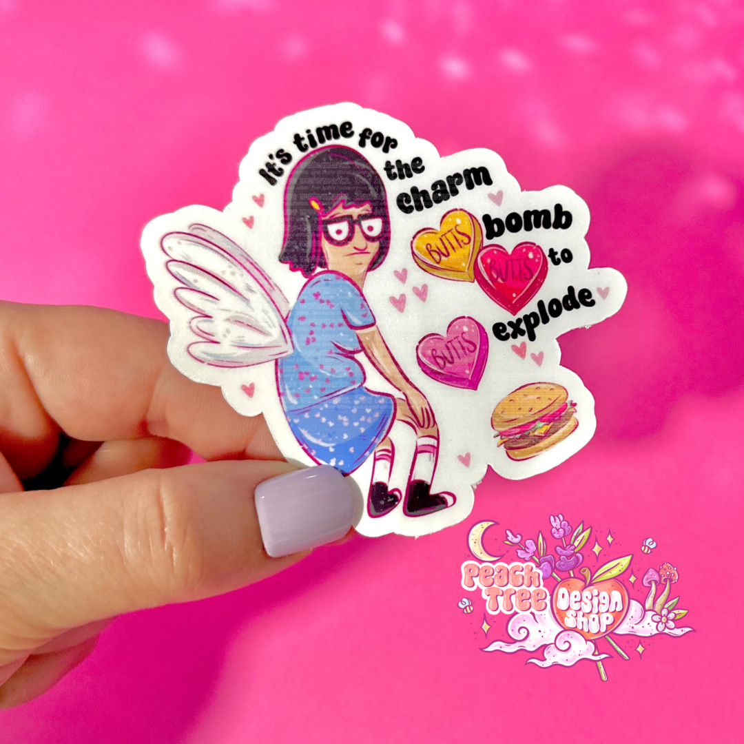 Tina Belcher Sticker, Bob’s Burgers Valentine – Peach Tree Design Shop